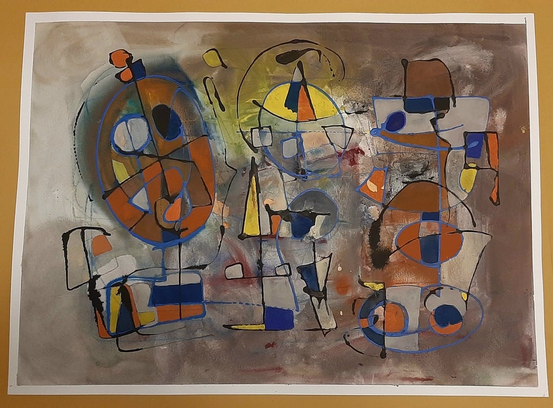 Abstract Original Painting MCM Style Keith Redman One of a Kind - Etsy