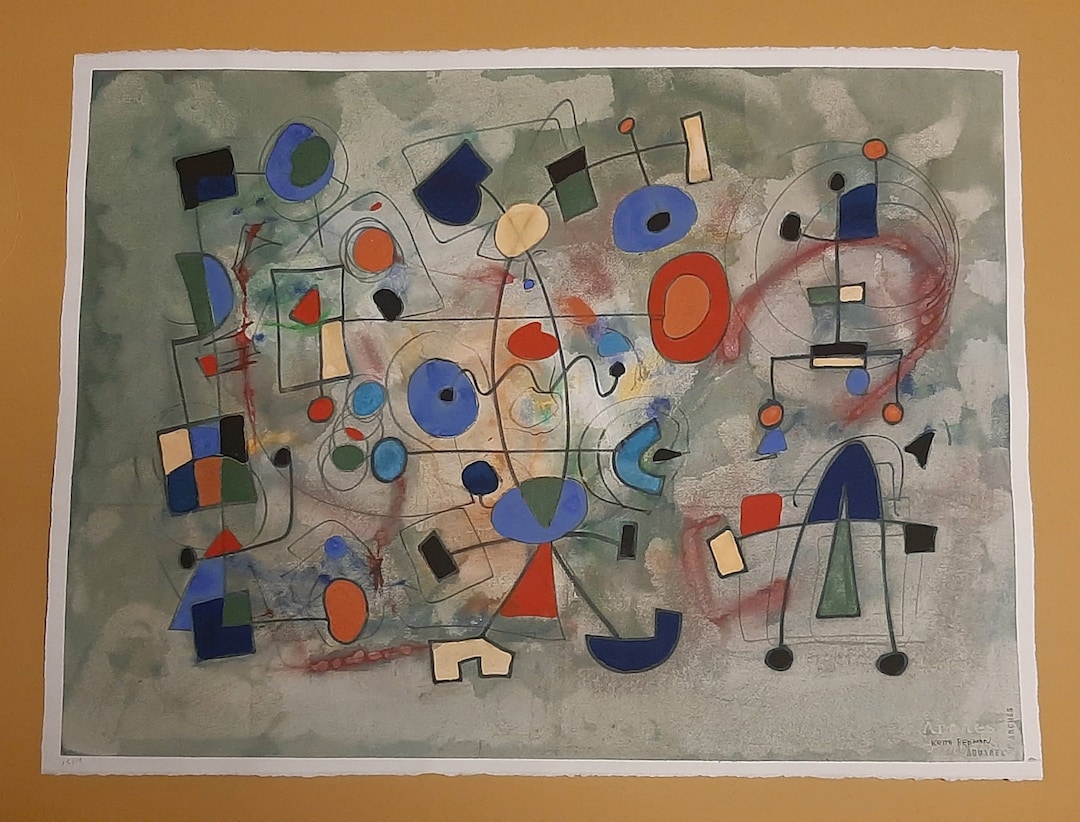 Abstract Original Real Painting Mid Century Style A Special Piece by ...