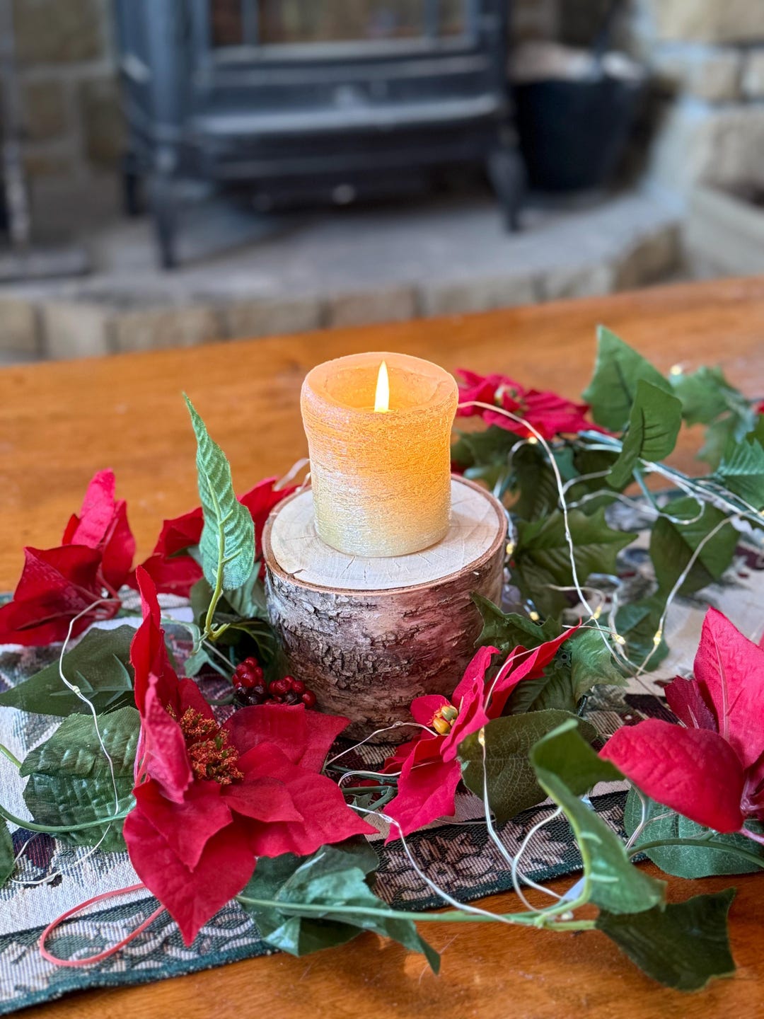 Rustic Log Candle Holder - Etsy