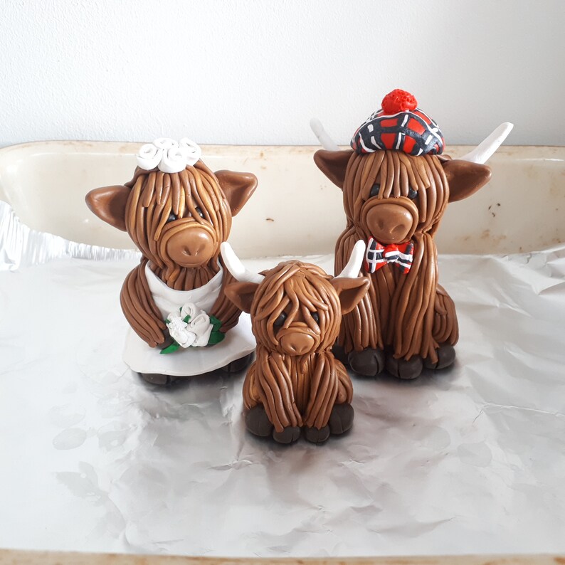 Personalised Highland Cows couple Wedding Cake Toppers or | Etsy