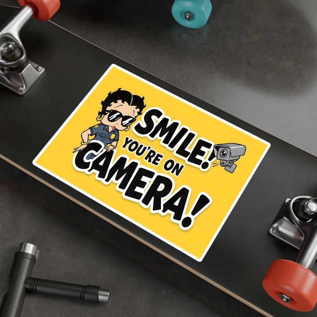 SMILE! You're on Camera! Kiss-cut Vinyl Decals Betty the Cop Theme - Etsy
