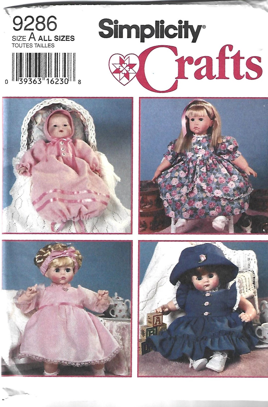 Simplicity Pattern 9286 Design Your Own Doll Clothes for Size 12-14 ...