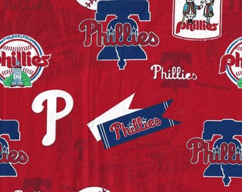 Philadelphia Phillies Cotton Fabric - Etsy