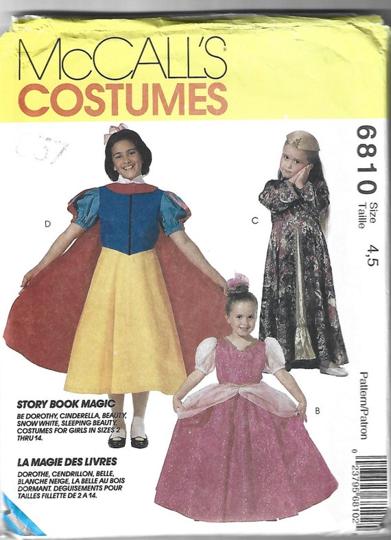 Mccall's Costume Pattern for Girls Sizes 4-5. Brand New | Etsy