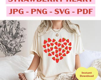 Strawberry SVG, Strawberry Heart Svg, Heart Svg, Strawberry Clipart ...