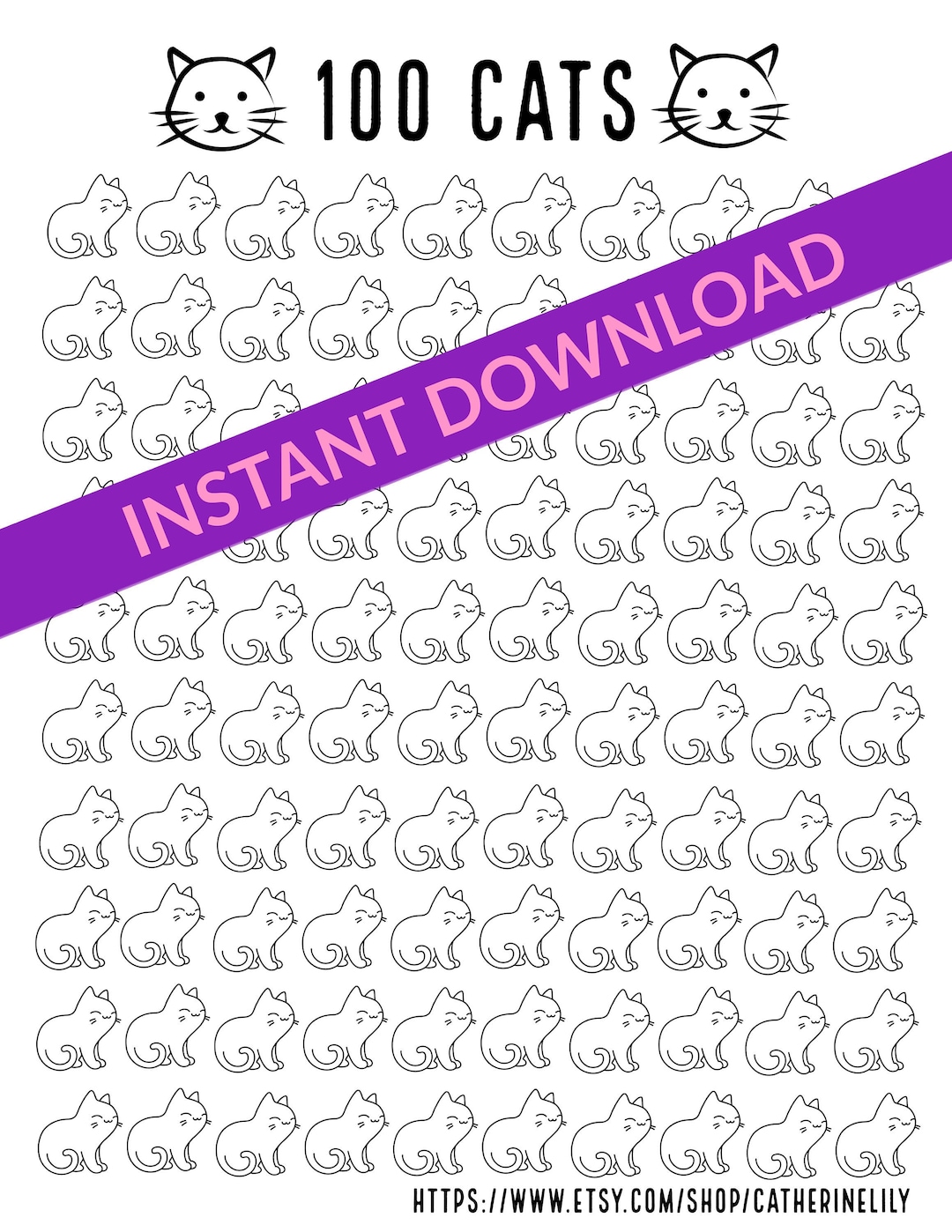 100 Cats Fill-in Chart - Etsy