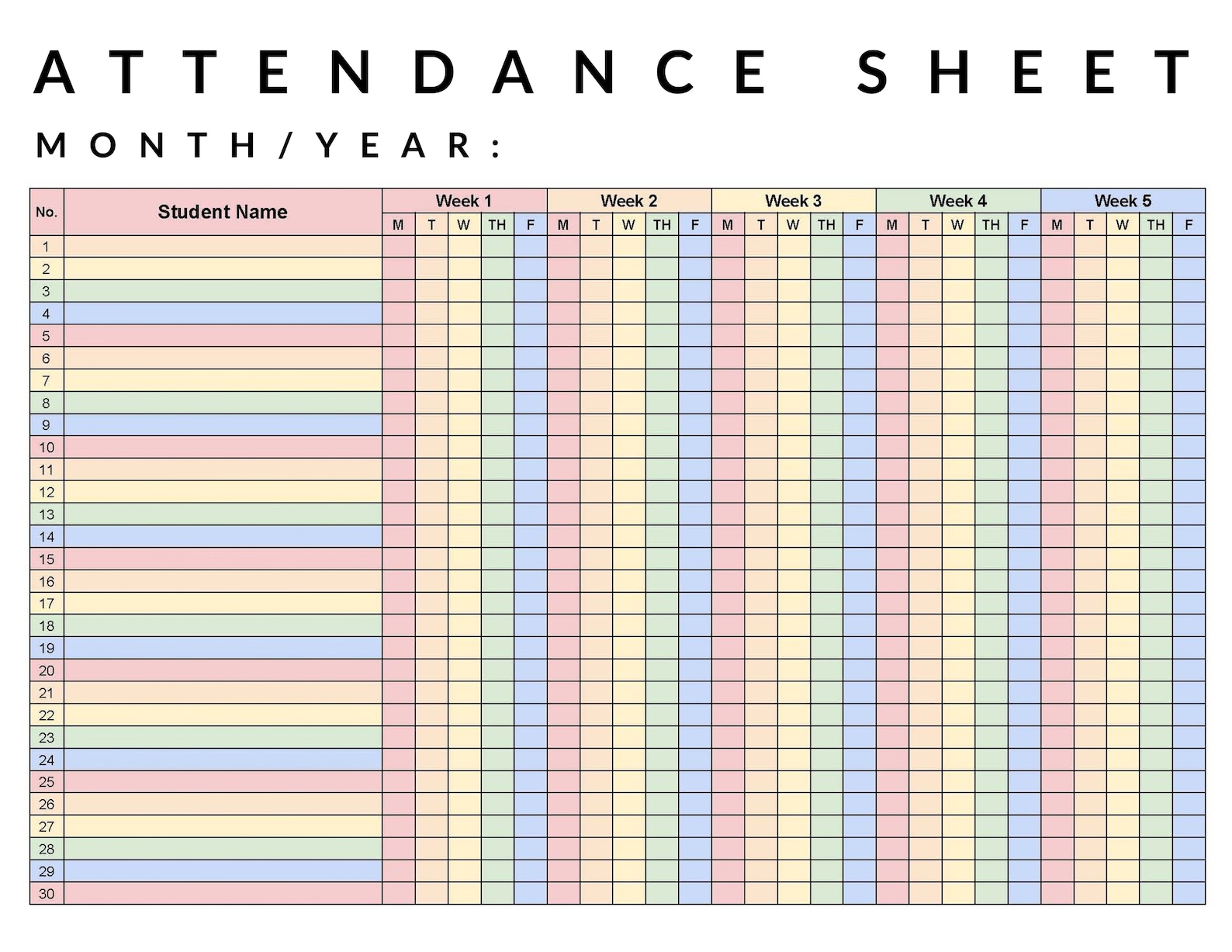 Attendance Sheet - Two Sizes - Etsy