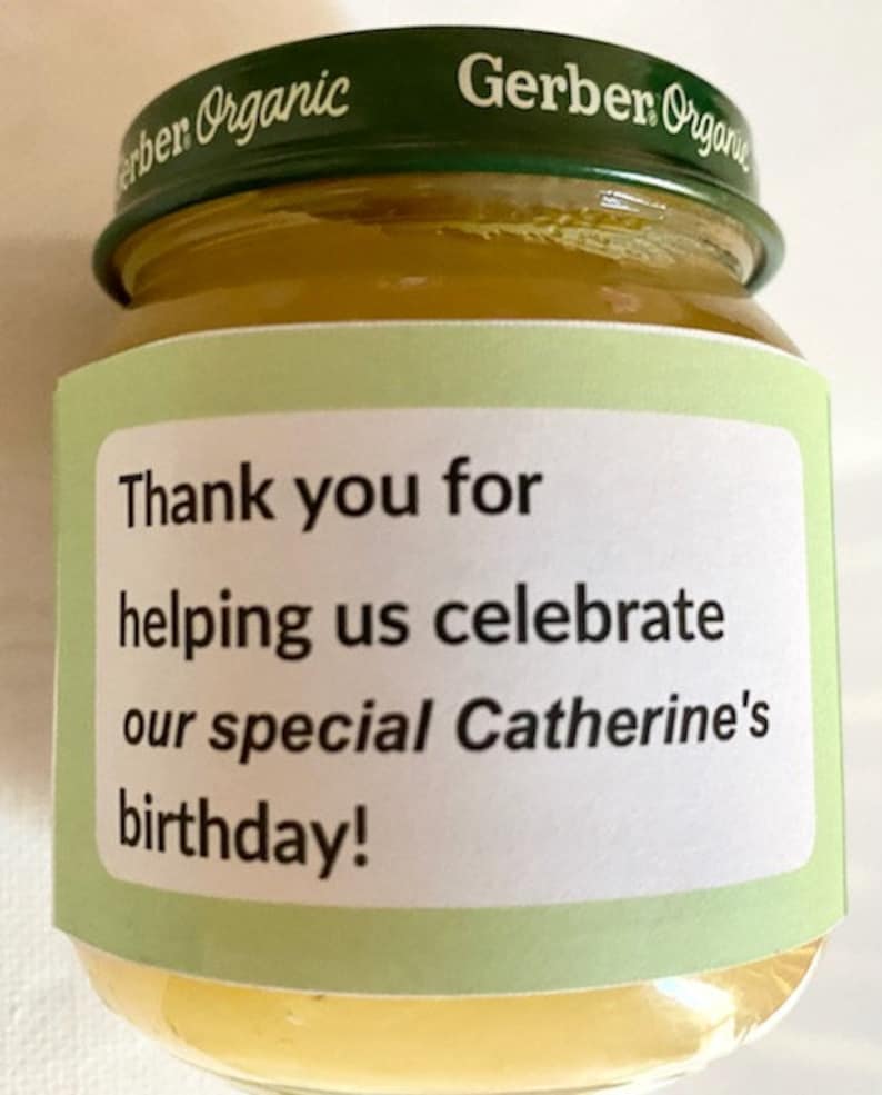 Baby Food Jar 1st Birthday Personalized Labels DIY - Etsy