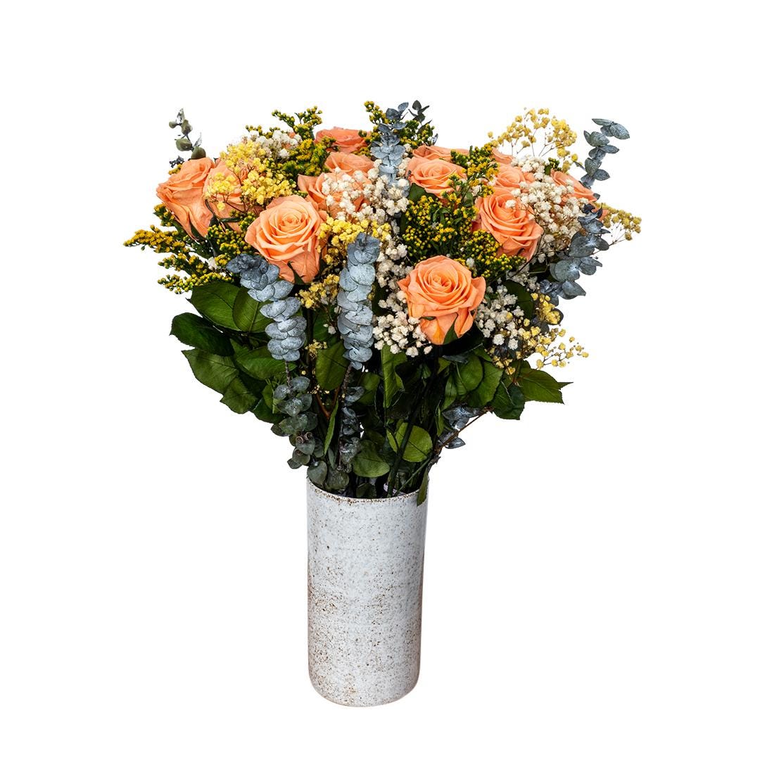 Preserved Flower Papaya 18 Roses Bouquetvase Not Include - Etsy