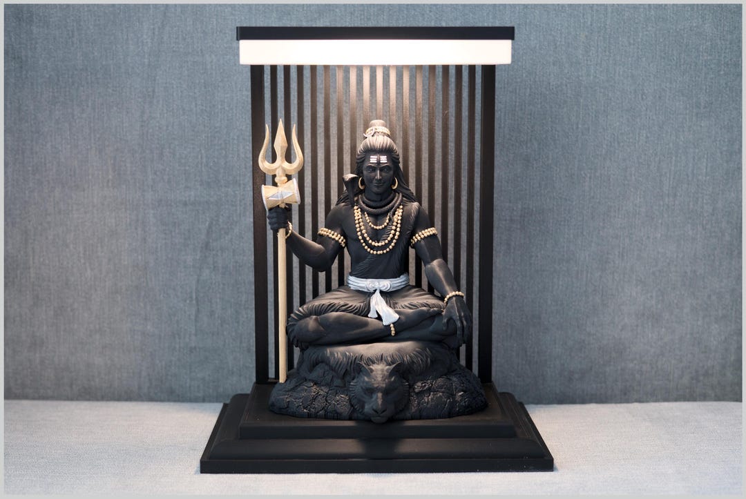 Lord Shiva - Black & Gold - With LED Light - Etsy