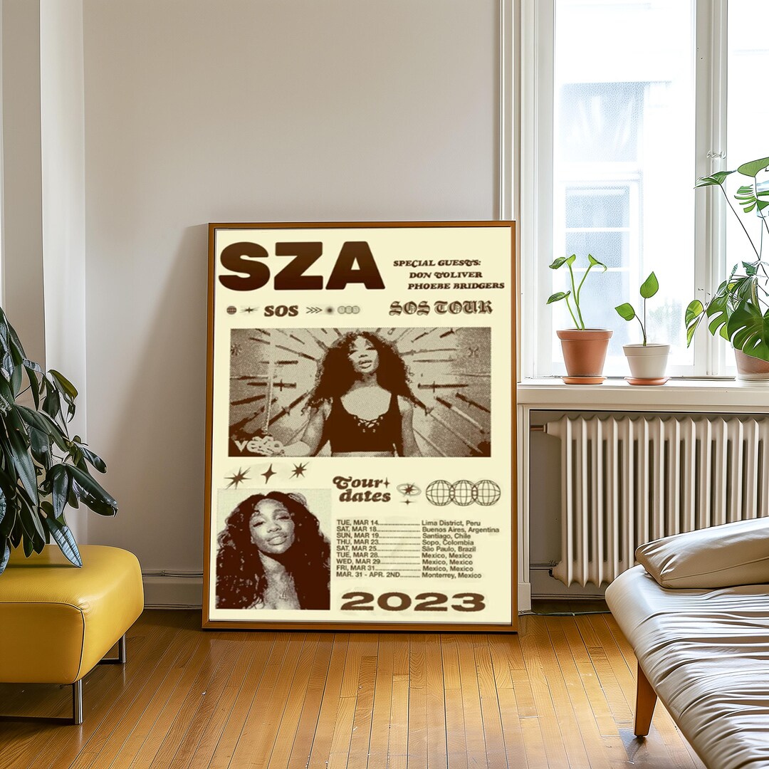 SZA SOS Tour Premium Poster Print, Free Shipping, High Quality Semi ...