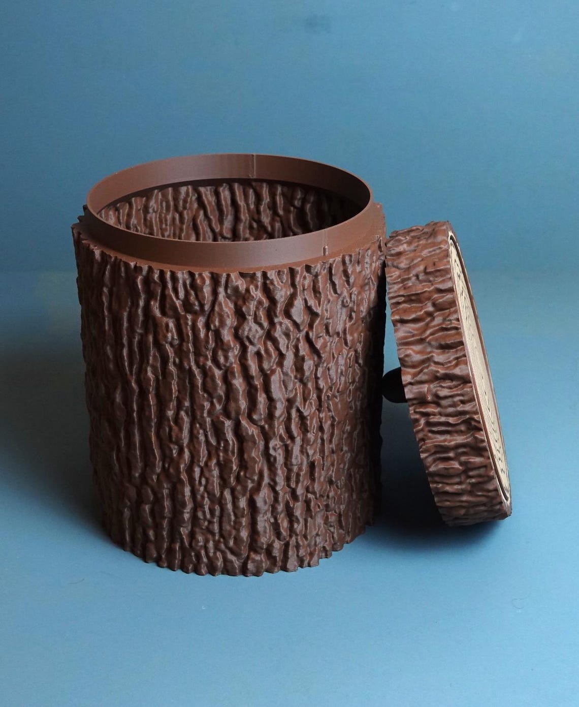 Rustic Tree Trunk, Trash Can With Swing Lid, Wooden Log Bin - Etsy
