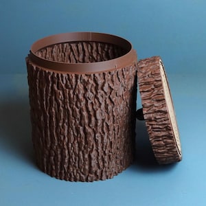 Rustic Tree Trunk, Trash Can With Swing Lid, Wooden Log Bin - Etsy