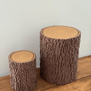 Rustic Tree Trunk, Trash Can With Swing Lid, Wooden Log Bin - Etsy