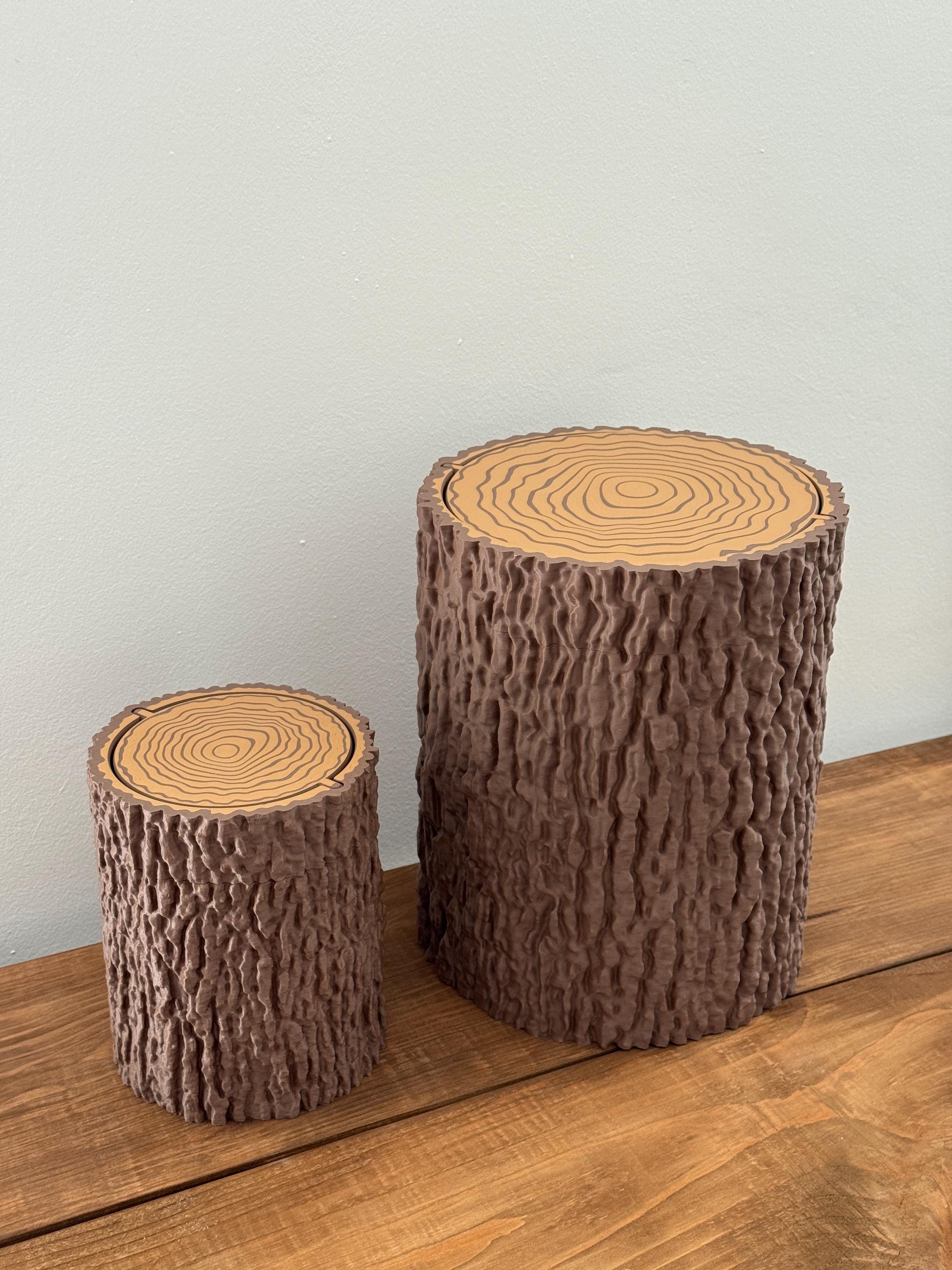Rustic Tree Trunk, Trash Can With Swing Lid, Wooden Log Bin - Etsy