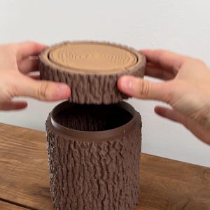 Rustic Tree Trunk, Trash Can With Swing Lid, Wooden Log Bin - Etsy