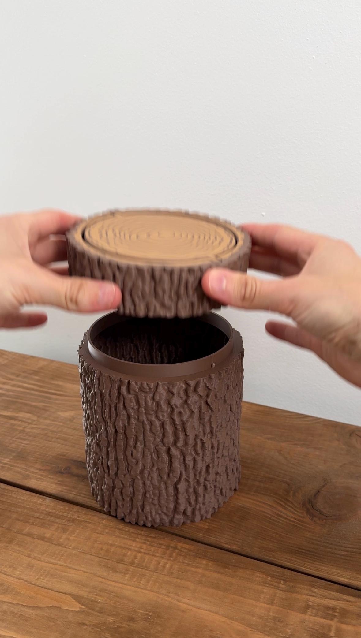 Rustic Tree Trunk, Trash Can With Swing Lid, Wooden Log Bin - Etsy