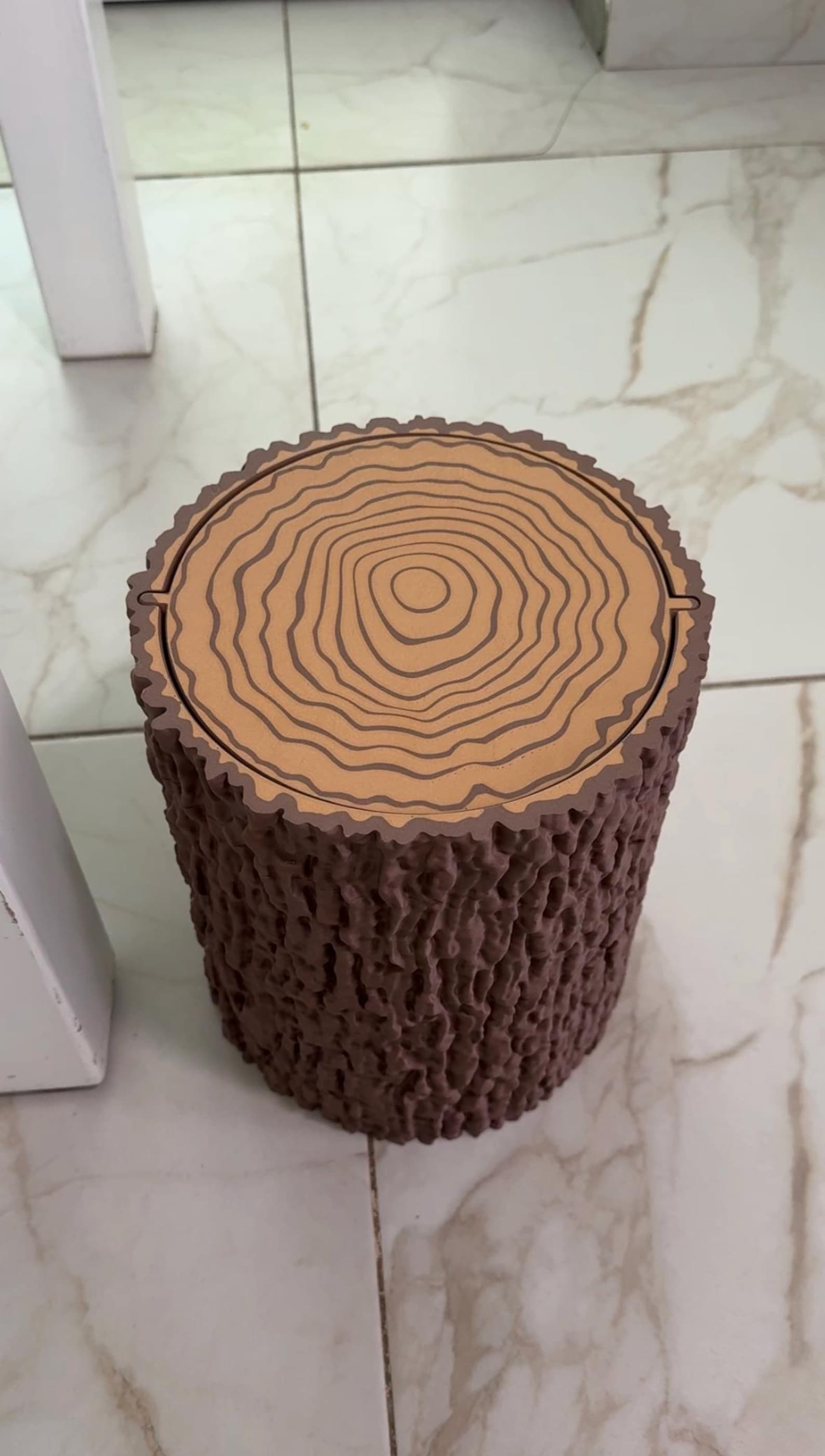 Rustic Tree Trunk, Trash Can With Swing Lid, Wooden Log Bin - Etsy