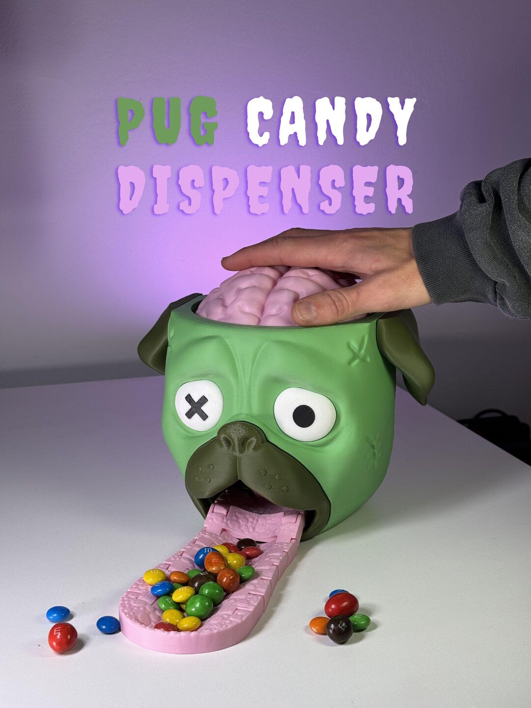 Candy Creeper Pug - Candy Dispenser, Halloween Candy Dispenser, Pug ...