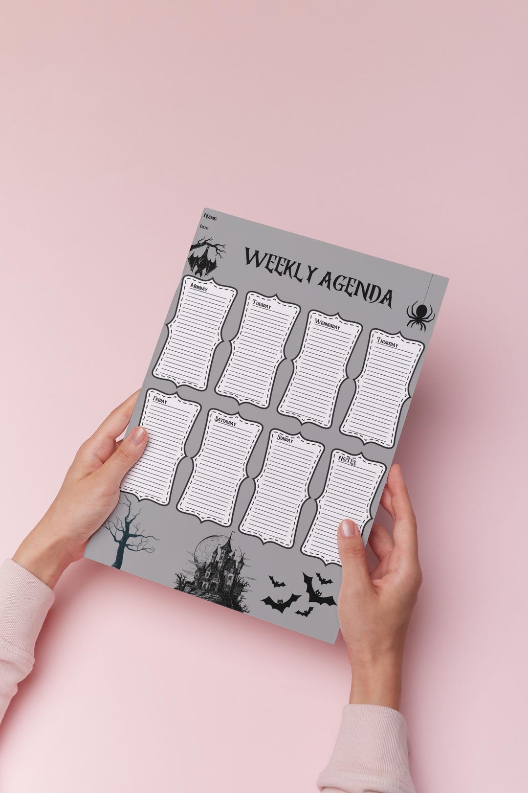 Dark Bat and Castle Themed Weekly Planner - Etsy