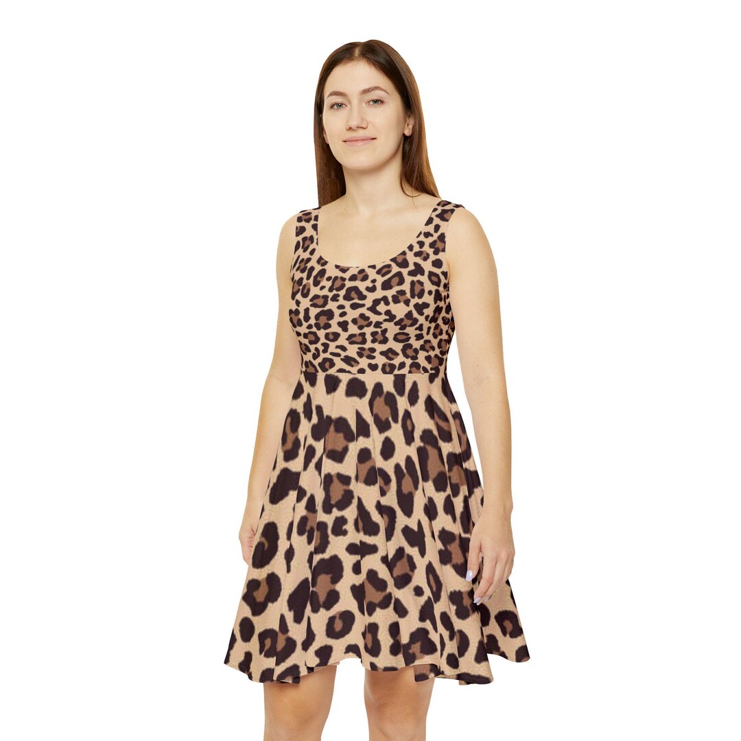 Leopard Skater Dress for Women - Custom Graphic Dress, Gift for Her ...