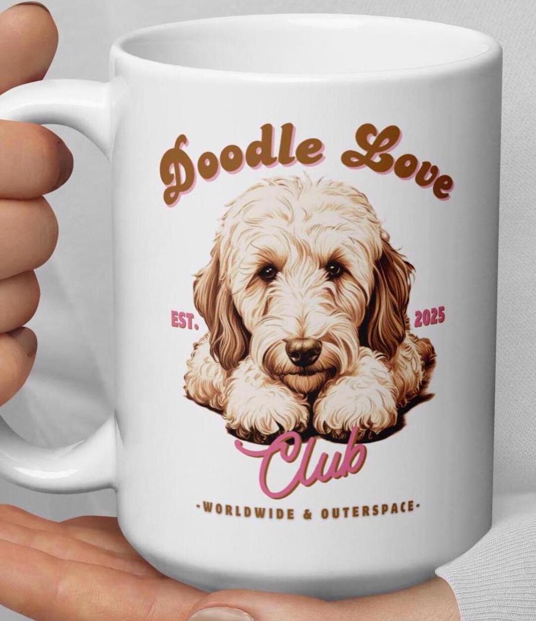 Doodle Love Club Mug, Goldendoodle White Mug, Doodle Mug, Goldendoodle ...