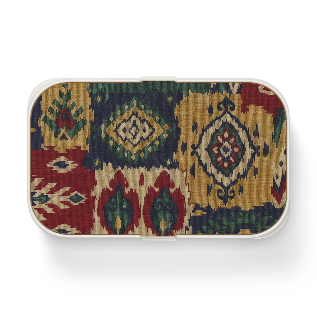 Ikat Pattern Bento Lunch Box, Boho Tribal Print Lunchbox, Bento Box ...