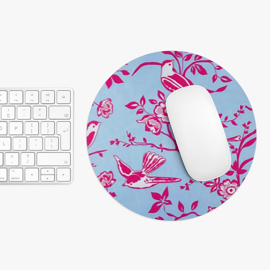 Floral Bird Round Mouse Pad, Vintage Desk Decor - Etsy