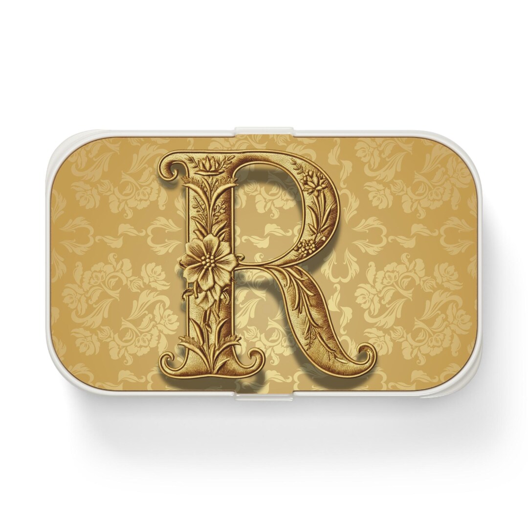 Elegant Monogram Bento Lunch Box, Personalized Food Container Meal Prep ...
