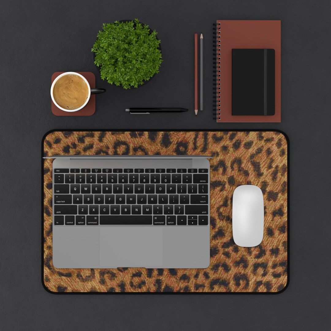 Leopard Print Desk Mat, Animal Print Home Office Decor - Etsy
