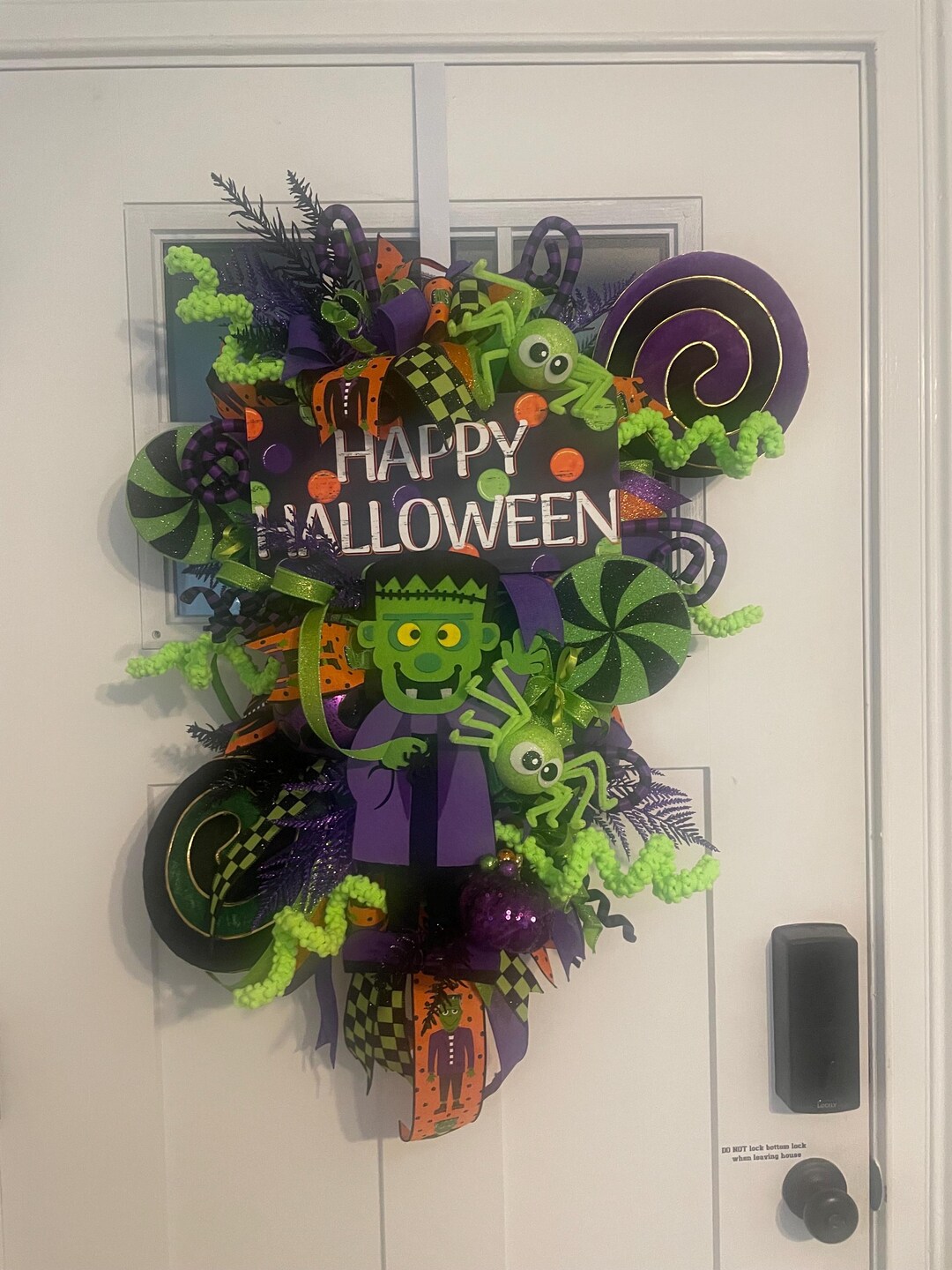 Halloween Frankenstein Swag Purple, Black, Lime, With Orange Accents - Etsy