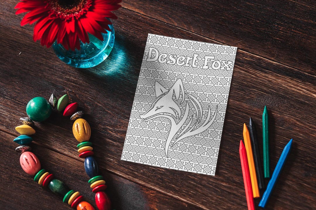 Desert Fox Coloring Page, Printable Coloring Page, Adult Coloring ...