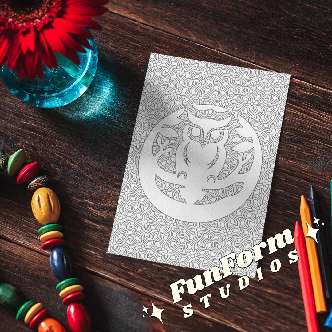 Intricate Owl Coloring Page, Mandala Background Coloring Sheet, Adults ...