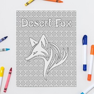 Desert Fox Coloring Page, Printable Coloring Page, Adult Coloring ...