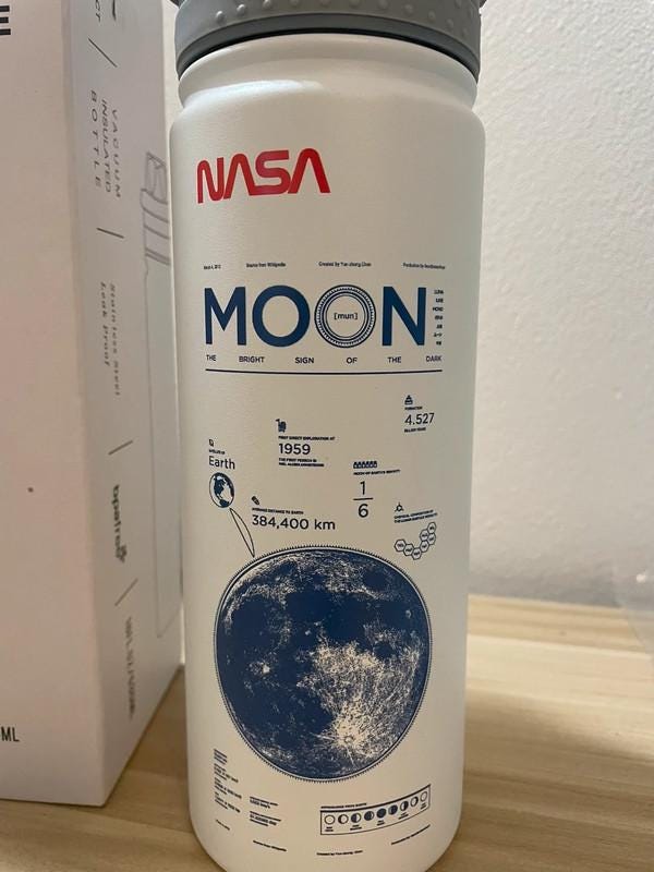 NASA Moon Shot Water Bottle Gift｜stainless Steel｜ Thermos｜530ml - Etsy