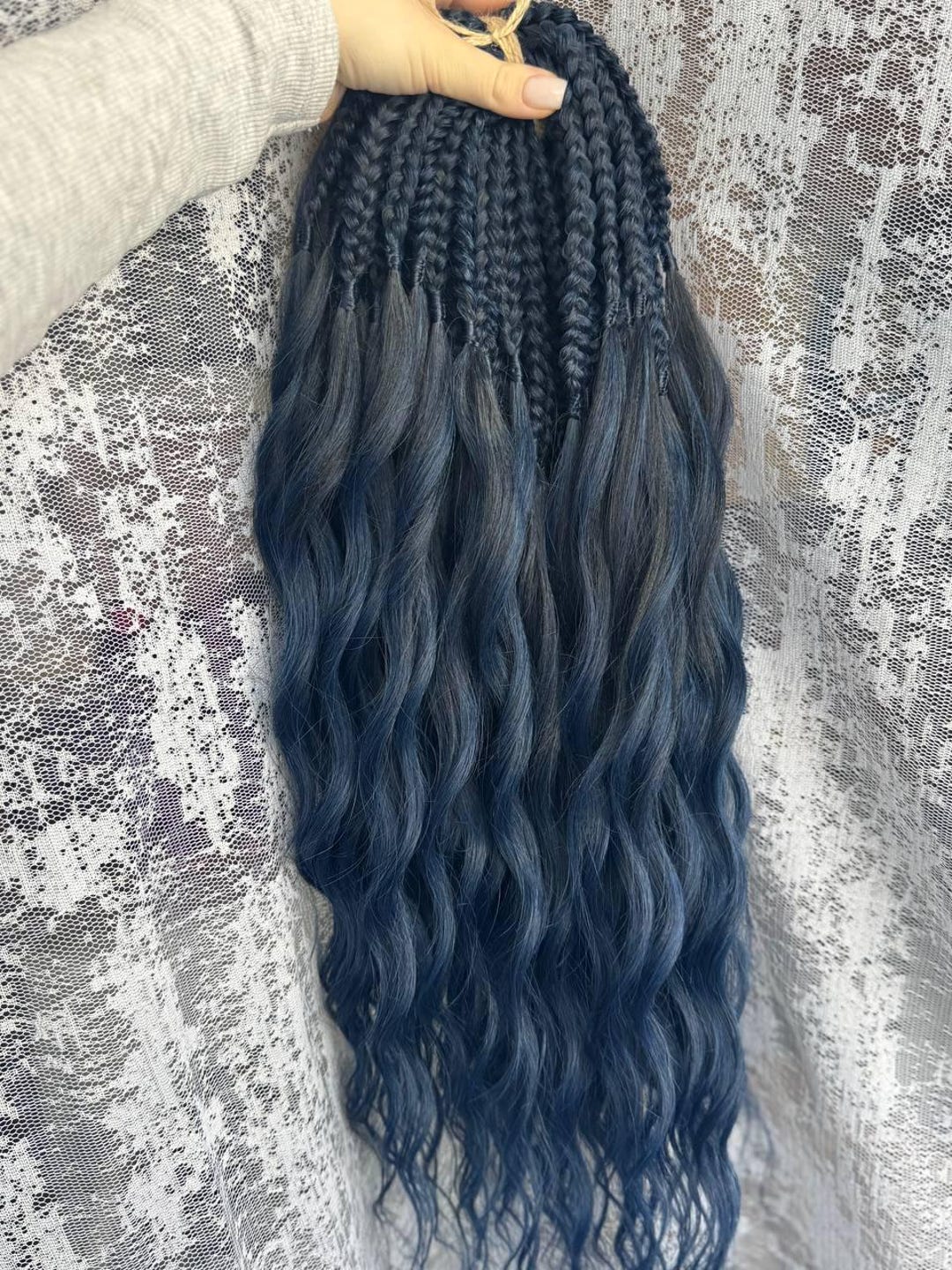 Black Curly Handmade Crow's Wings Synthetic Dreadlocks Extension, DE or ...