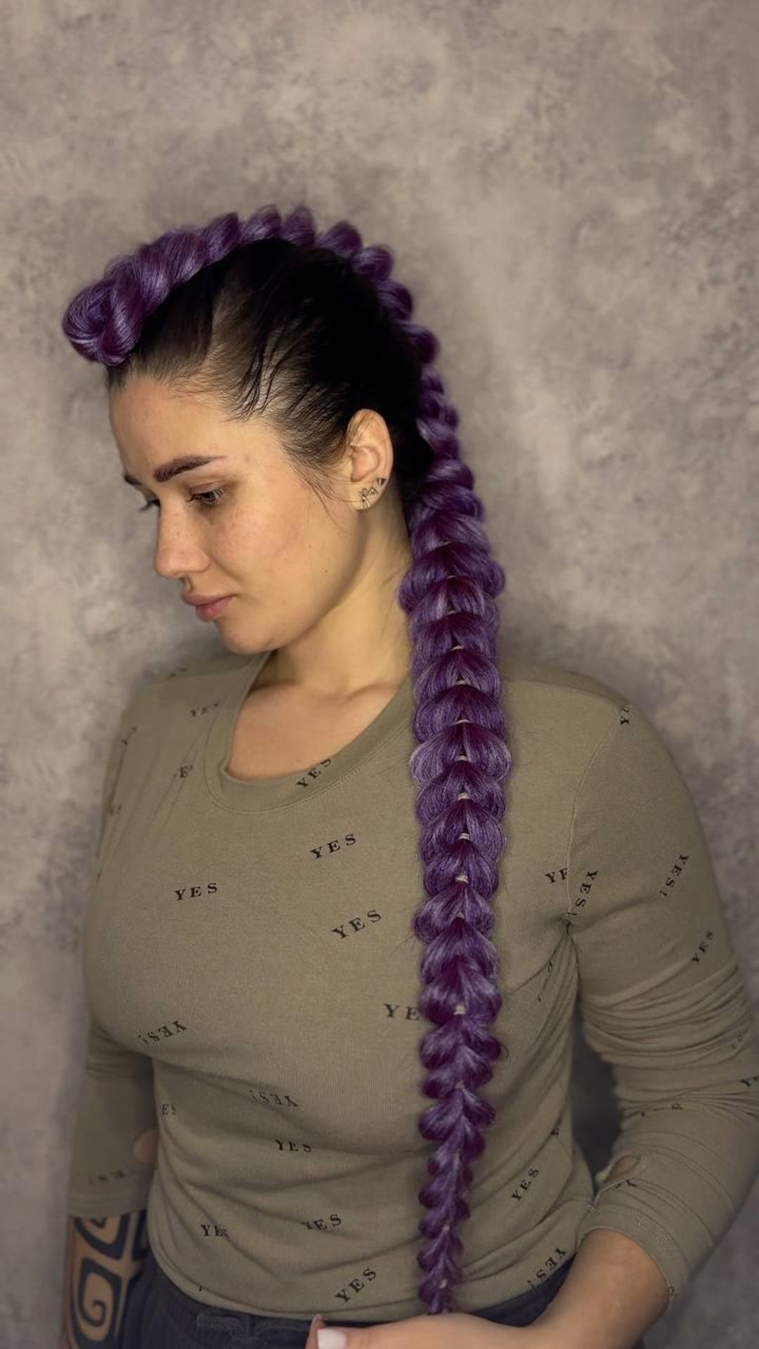 Purple Braid of Rumi Kpop Demon Hunters, Removable Reusable Long Clip ...