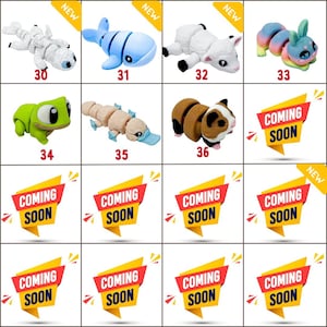 Mini Fidget Animals Pocket Pets | 3D Printed Articulating Toy (1.5” - 2 ...