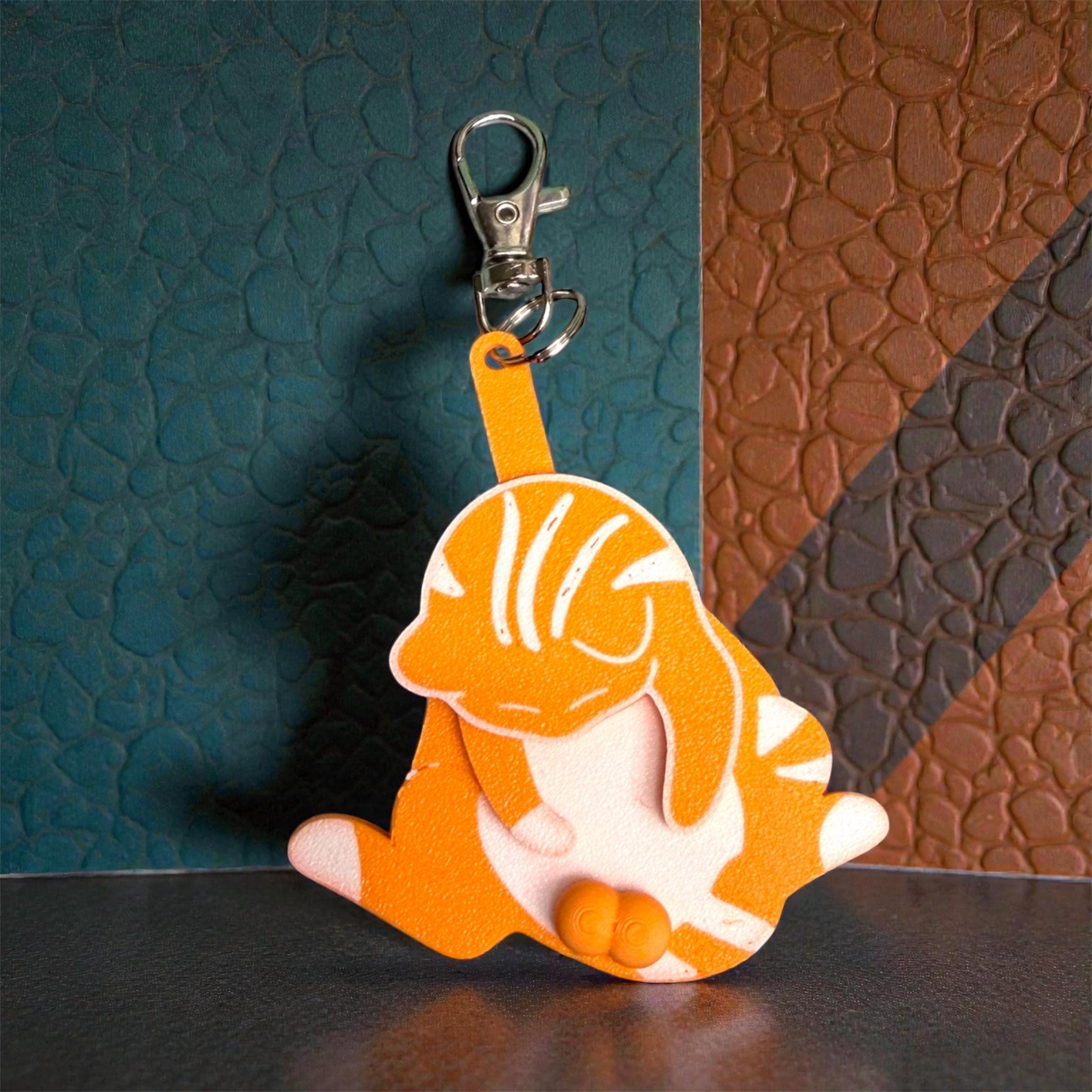 Funny Cat Keychain – 3D Printed Cat Play Ball Fidget Sensory Toy for ...