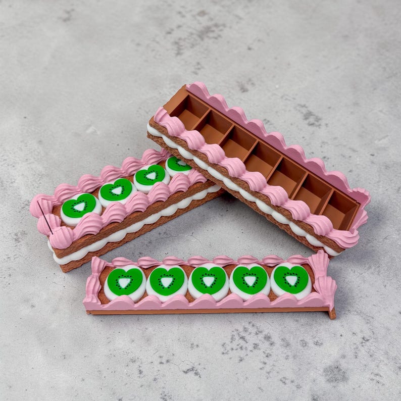 Strawberry Cake Pill Box | Cute Weekly Pill Organizer | Dessert-themed ...