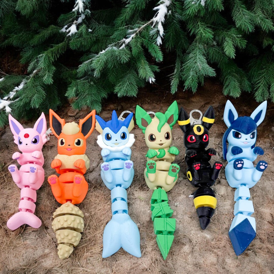 Vaporeon | Espeon | Leafeon | Umbreon Flexi Keychain – 3D Printed ...