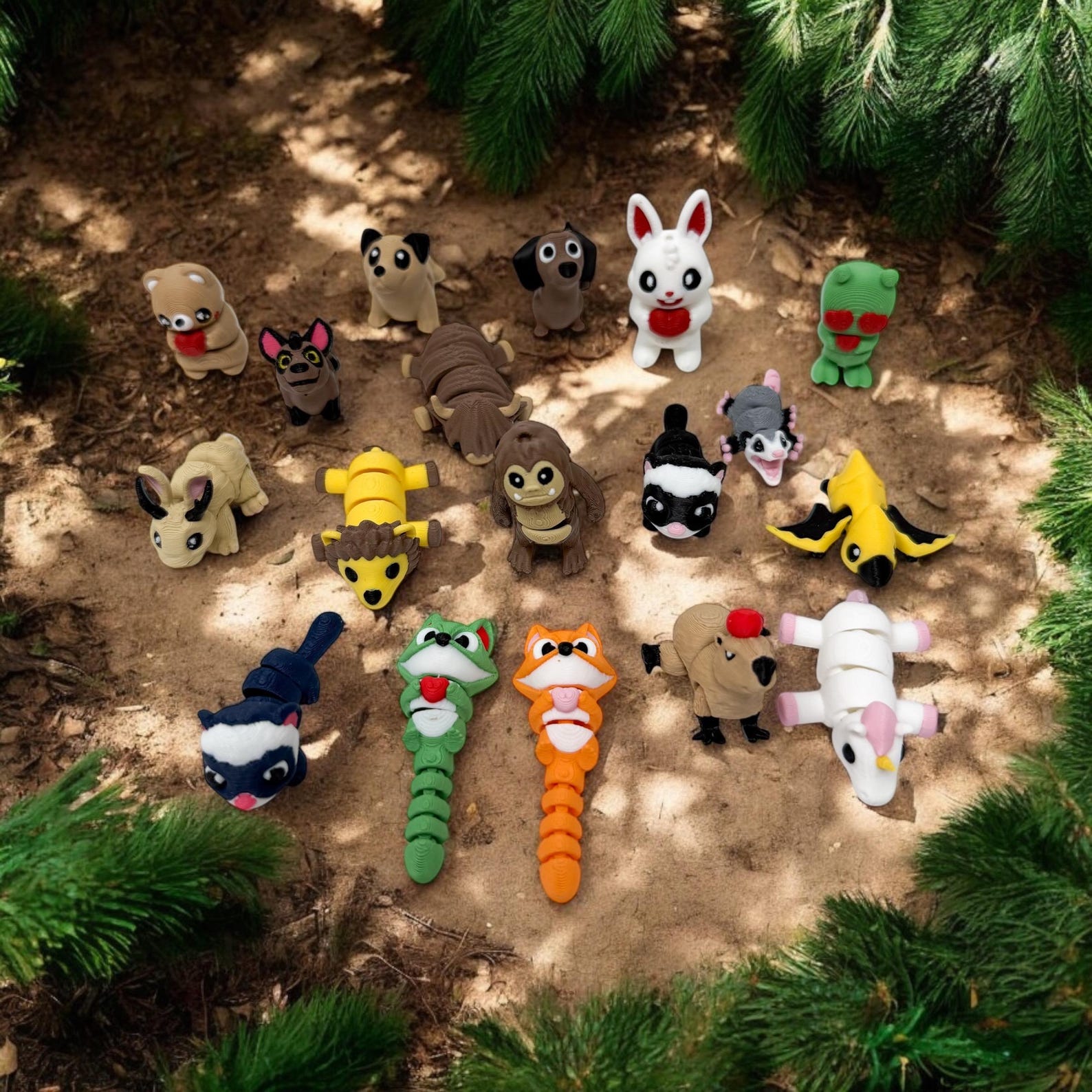 Pocket Pets Mini Fidget Flexi Animals | 3D Printed Articulating Toy (1. ...