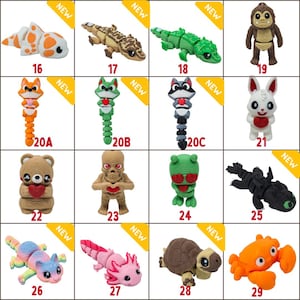 Mini Fidget Animals Pocket Pets | 3D Printed Articulating Toy (1.5” - 2 ...