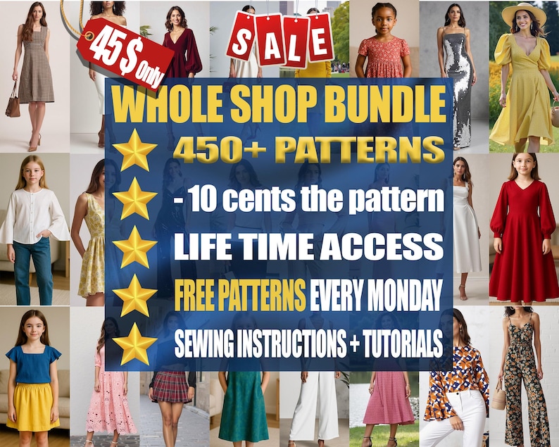 Plus Size 40 Patterns Bundle | PDF Digital Sewing Pattern | Pattern ...