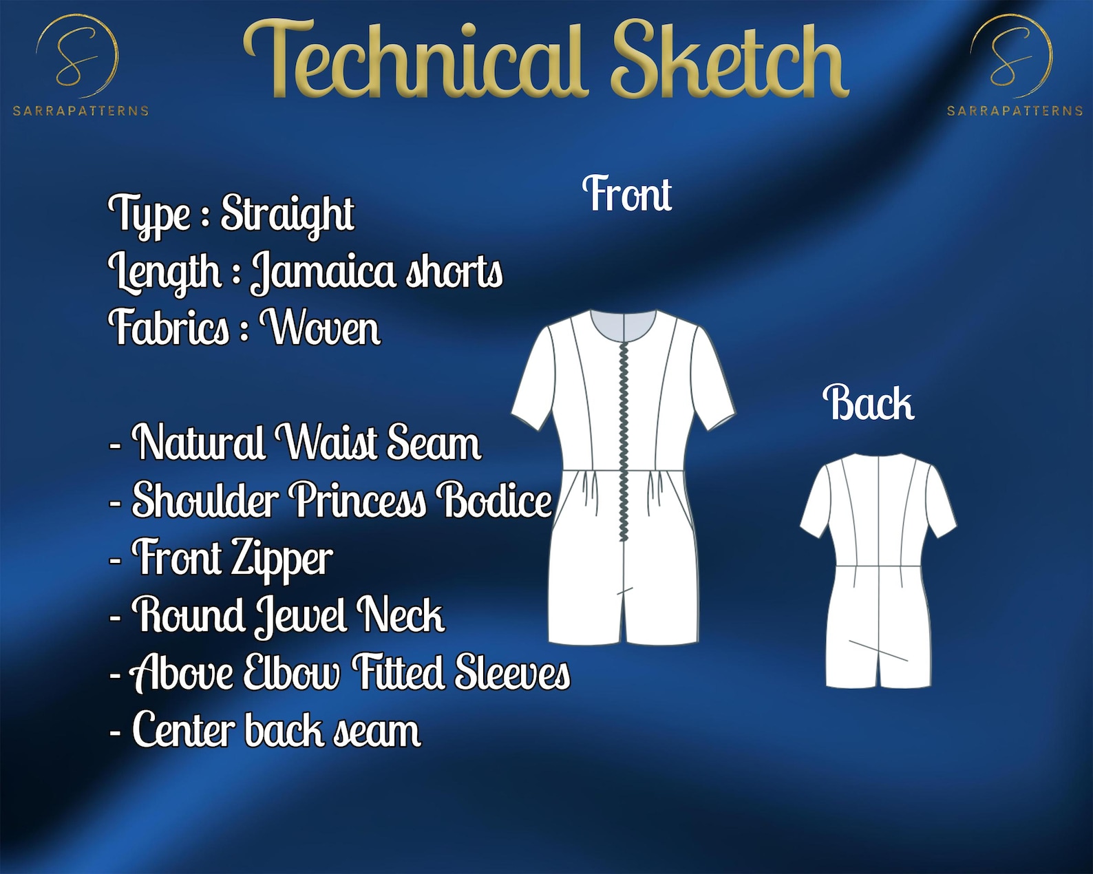 PDF Digital Sewing Pattern Lara Jumpsuit | Shorts Jumpsuit Pattern ...