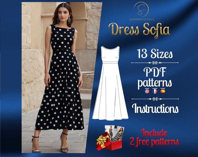 PDF Digital Sewing Pattern for Estelle Ankle Dress | Tent Dress Pattern ...