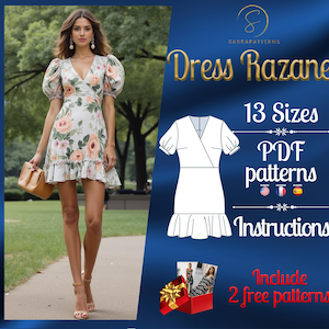 PDF Digital Sewing Pattern Razane Micro Mini Dress | Pencil Dress ...