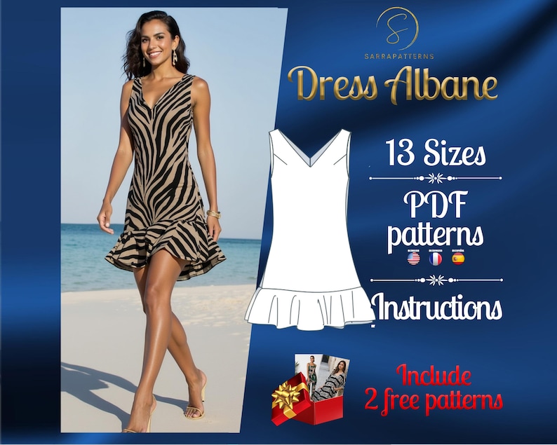 PDF Digital Sewing Pattern for the Albane Mini Dress | Trapeze Dress ...