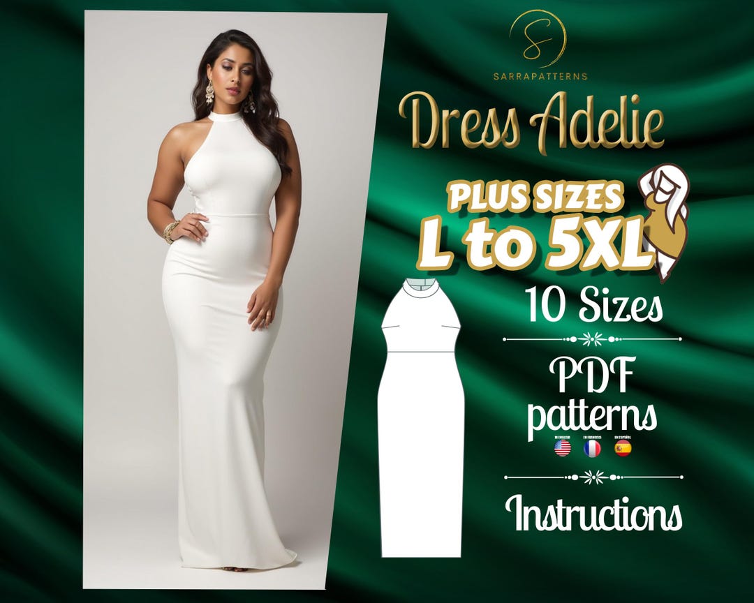 PDF Digital Sewing Pattern for Adelie Dress | Plus Size Patterns ...