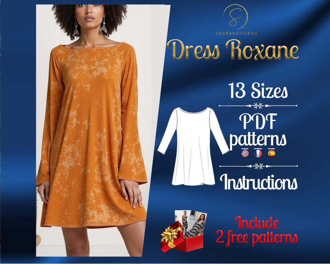 PDF Digital Sewing Pattern for the Roxane Mini Dress | Tent Dress ...